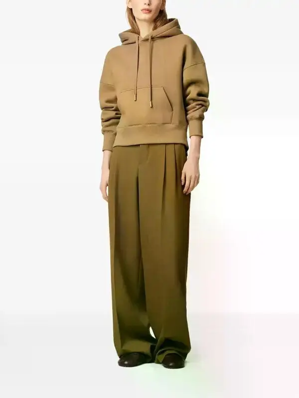 AMI Paris De Coeur Cotton Hoodie - Brown
