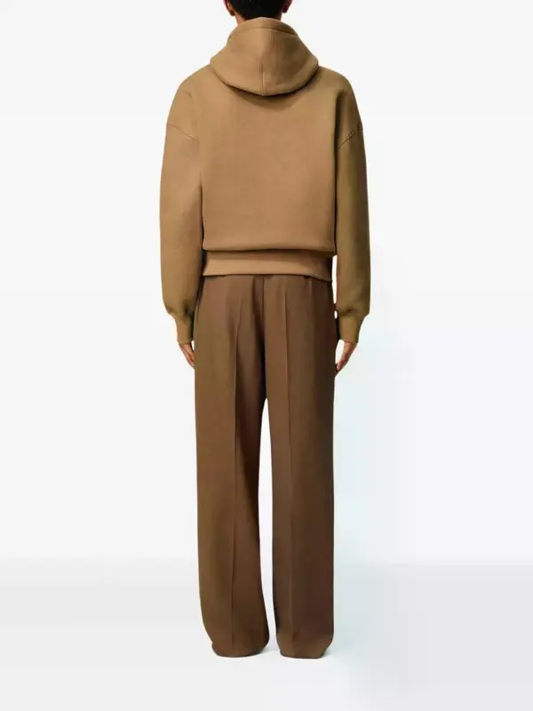 AMI Paris De Coeur Cotton Hoodie - Brown