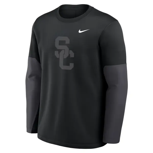 Nike Usc Sideline Coach Therma-fit College Long-sleeve T-shirt - Black