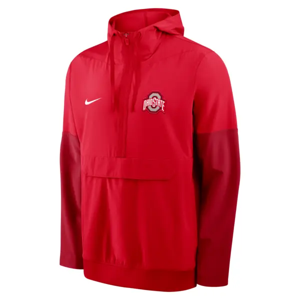 Nike Ohio State Anorak 1/2-zip Hooded Jacket - Red