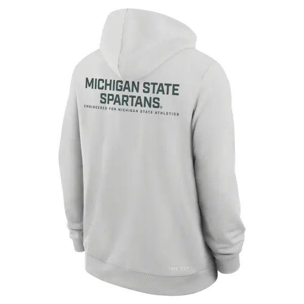 Nike Michigan State Sideline Dri-fit Full-zip Hoodie - Grey
