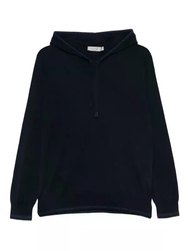 Canali Merino Wool Hooded Pullover