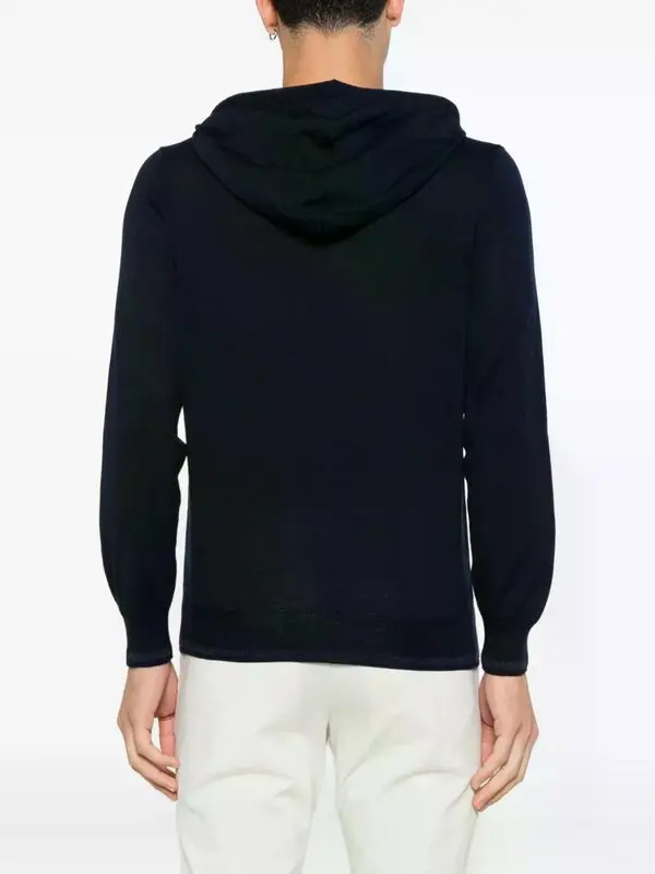 Canali Merino Wool Hooded Pullover