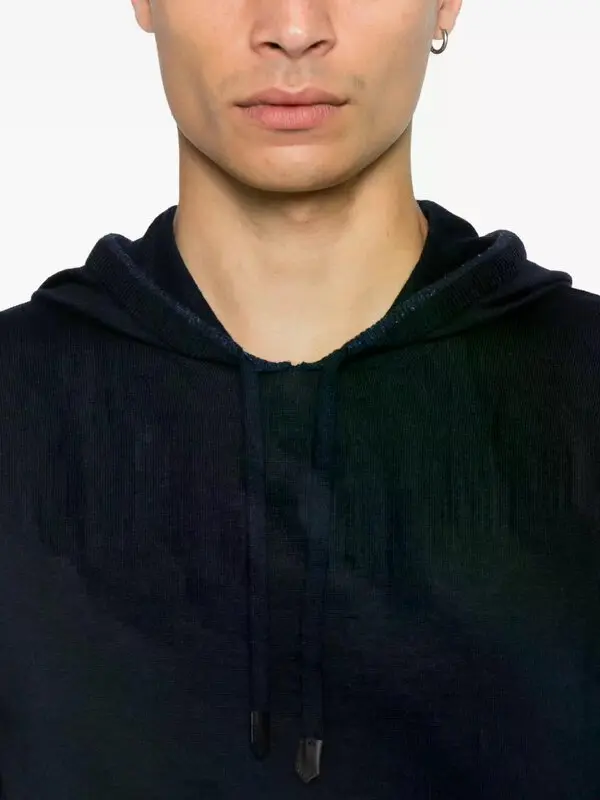 Canali Merino Wool Hooded Pullover