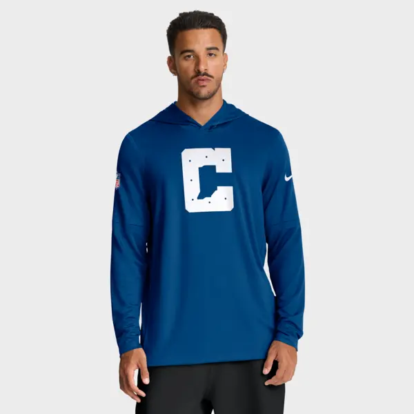 Nike Indianapolis Colts Option Read Dri-fit Nfl Long-sleeve Hooded Top - Blue