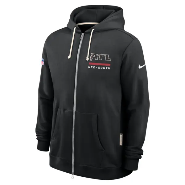 Nike Atlanta Falcons Utility Player Sideline Dri-fit Nfl Full-zip Hoodie - Black