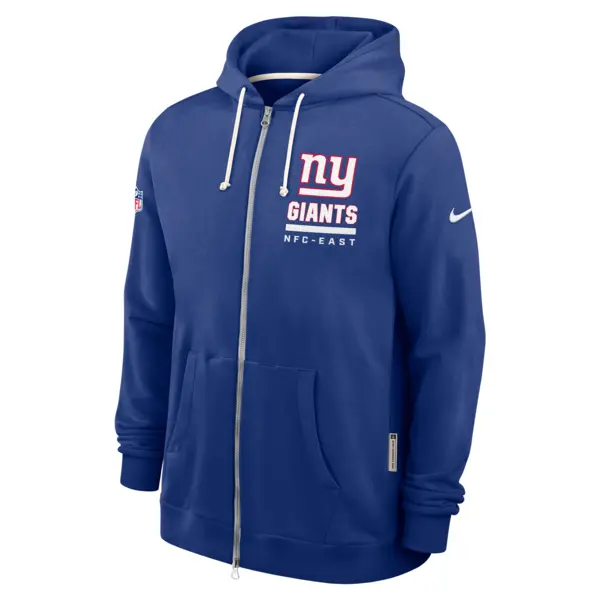 Nike New York Giants Utility Player Sideline Dri-fit Nfl Full-zip Hoodie - Blue