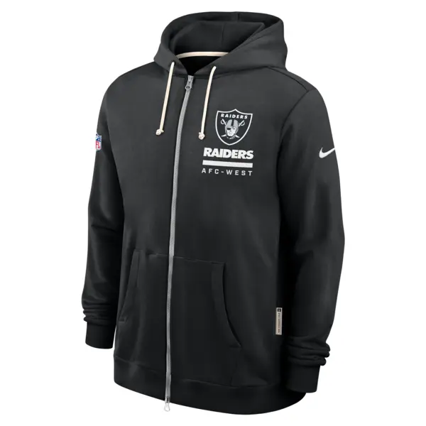 Nike Las Vegas Raiders Utility Player Sideline Dri-fit Nfl Full-zip Hoodie - Black