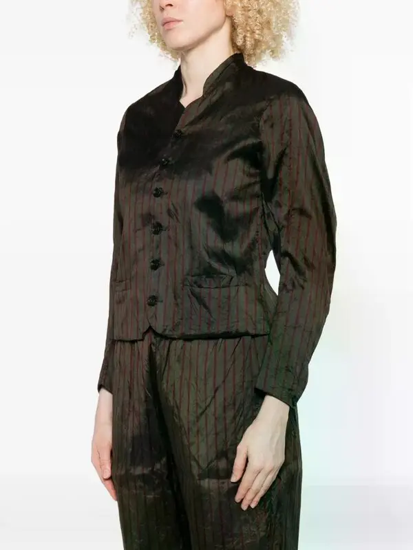 CHRISTIAN PEAU Striped Button-fastening Jacket
