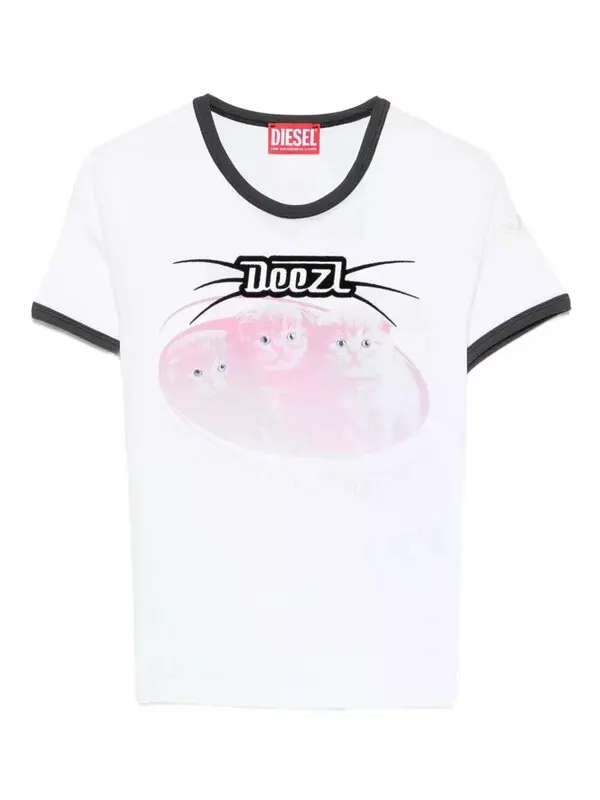 DIESEL Graphic Cotton T-shirt - White