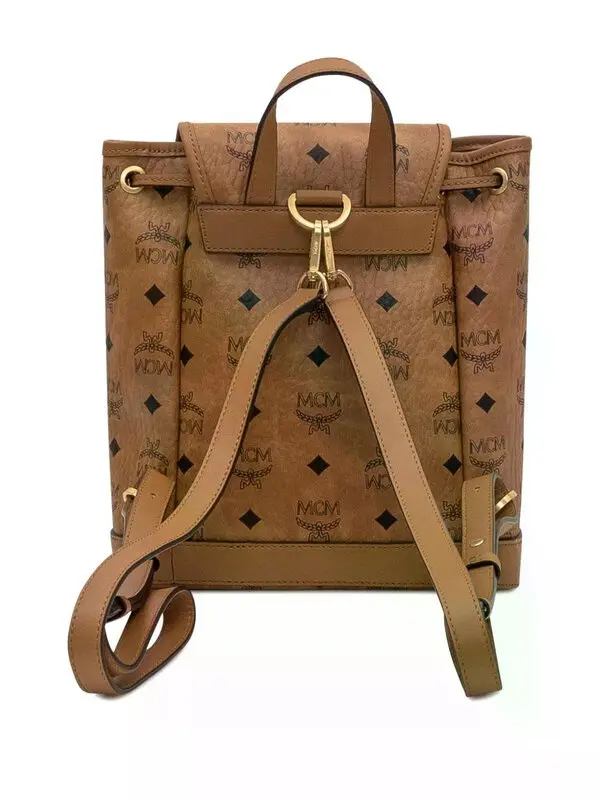 Mcm Monogram Buckle Backpack