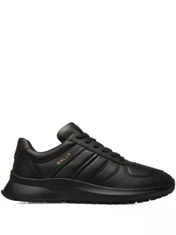 Bally Outline Grained Leather Ribbon Sneakers