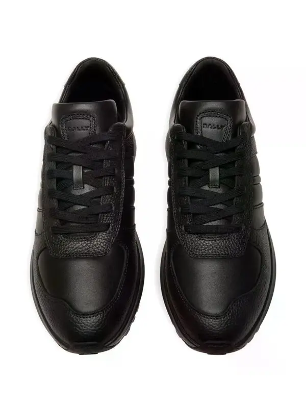 Bally Outline Grained Leather Ribbon Sneakers