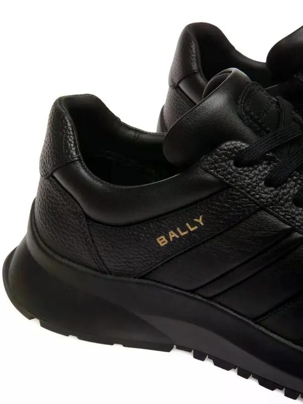 Bally Outline Grained Leather Ribbon Sneakers