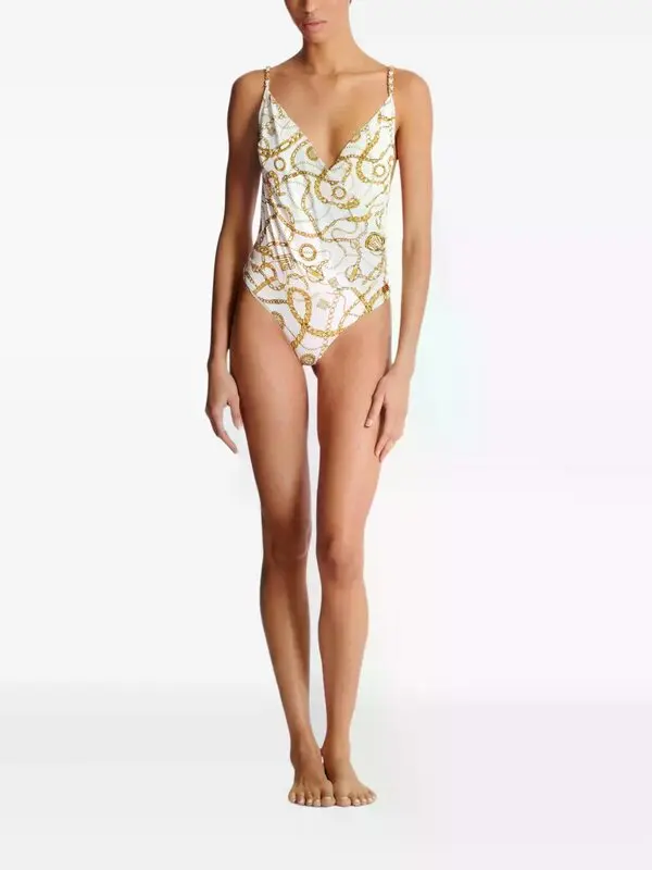 Balmain Chaînes-pattern One-piece Swimsuit