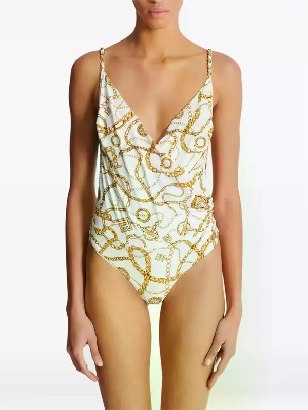 Balmain Chaînes-pattern One-piece Swimsuit