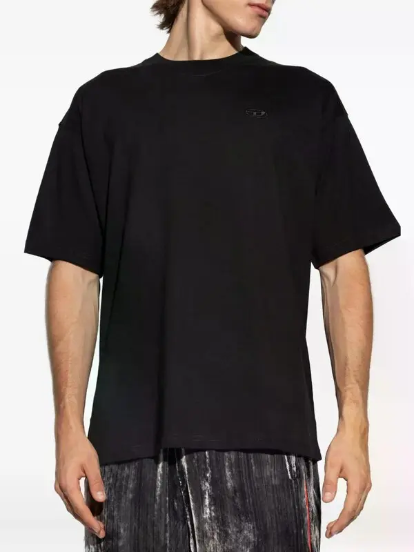 DIESEL® Logo-embroidered Back-print T-shirt - Black
