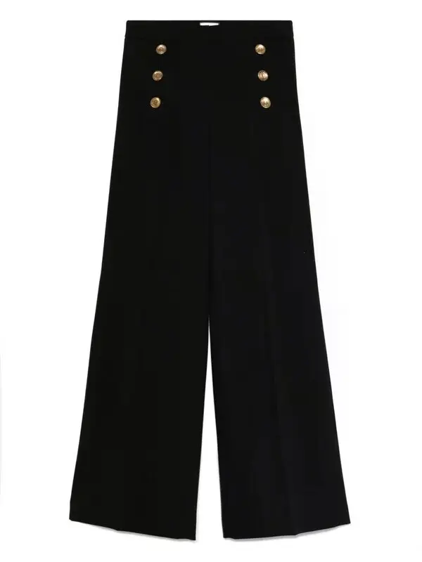Seductive Bridget Gold-button Wide-leg Trousers
