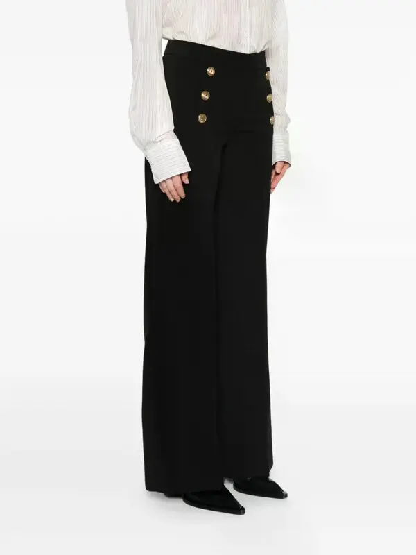 Seductive Bridget Gold-button Wide-leg Trousers