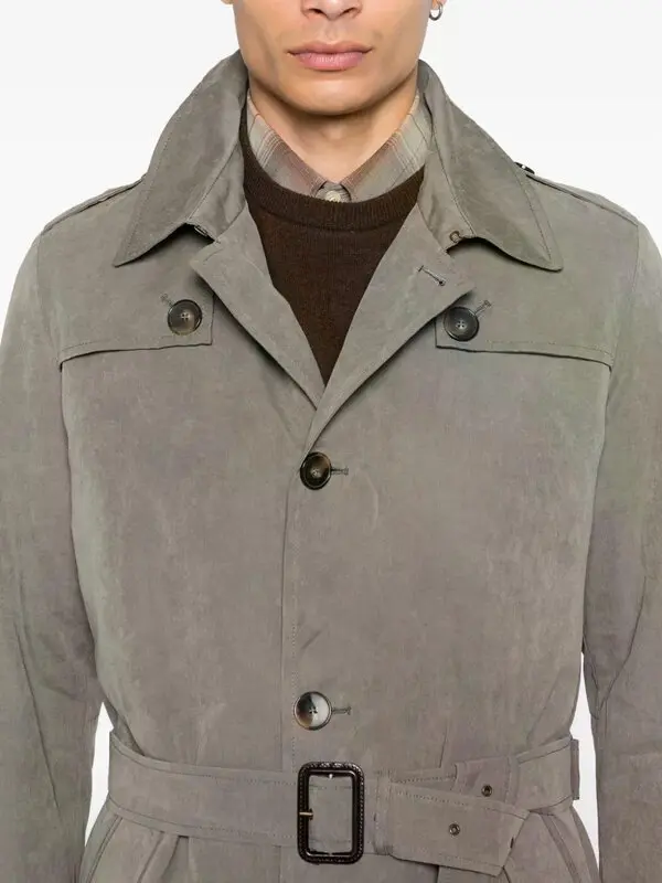 L'IMPERMEABILE Gilberto Belted Trench Coat - Grey