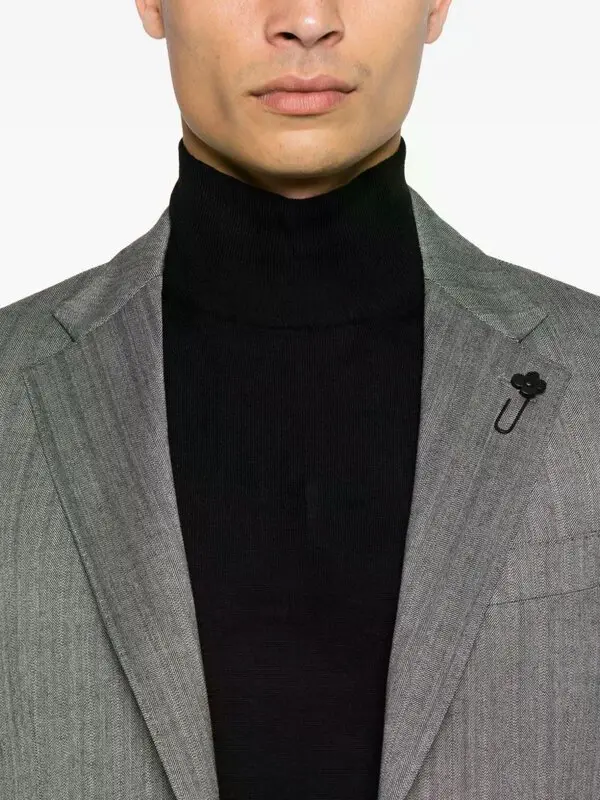 Canali Long-sleeved Wool Sweater - Black