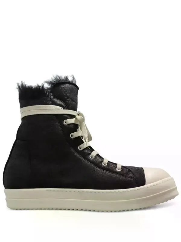 Rick Owens Shearling-lined Lace-up Sneakers