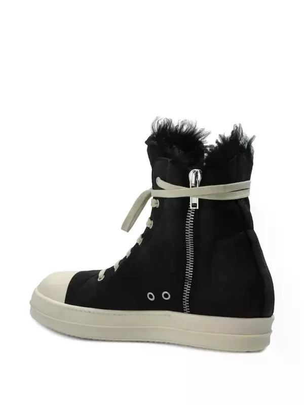 Rick Owens Shearling-lined Lace-up Sneakers