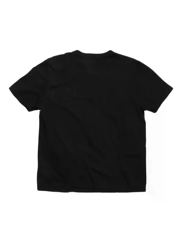 LES TIEN Binded-neck Cotton T-shirt - Black