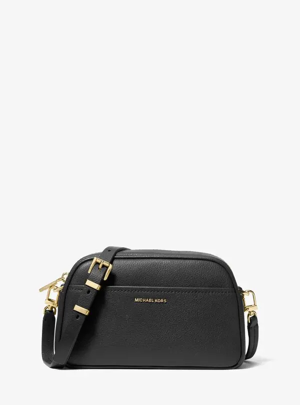 Michael Kors Jet Set Small Leather Camera Crossbody Bag - Black