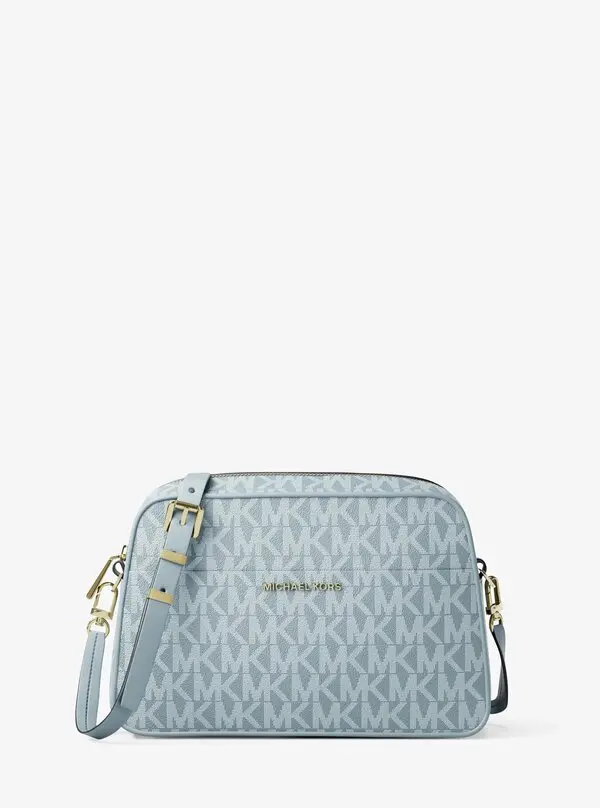 Michael Kors Jet Set Small Signature Logo Camera Crossbody Bag - Blue