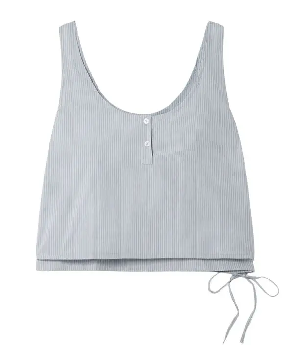 DEIJI STUDIOS Tie-detailed Striped Tank - Blue