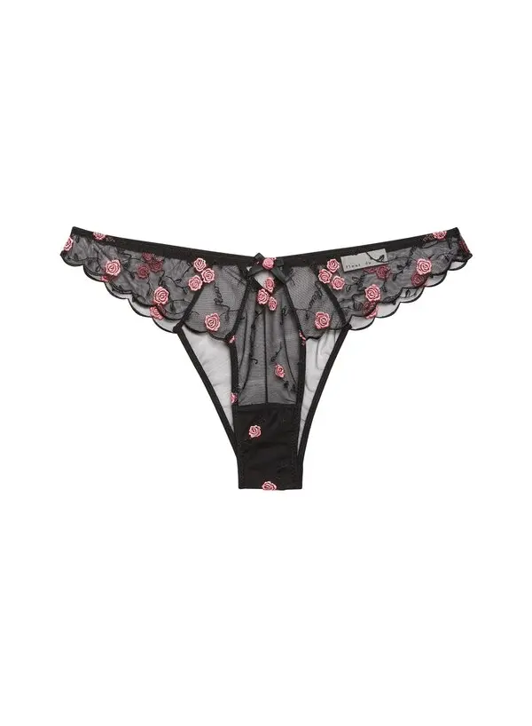 Fleur Du Mal Rose & Vine Cheeky - Black