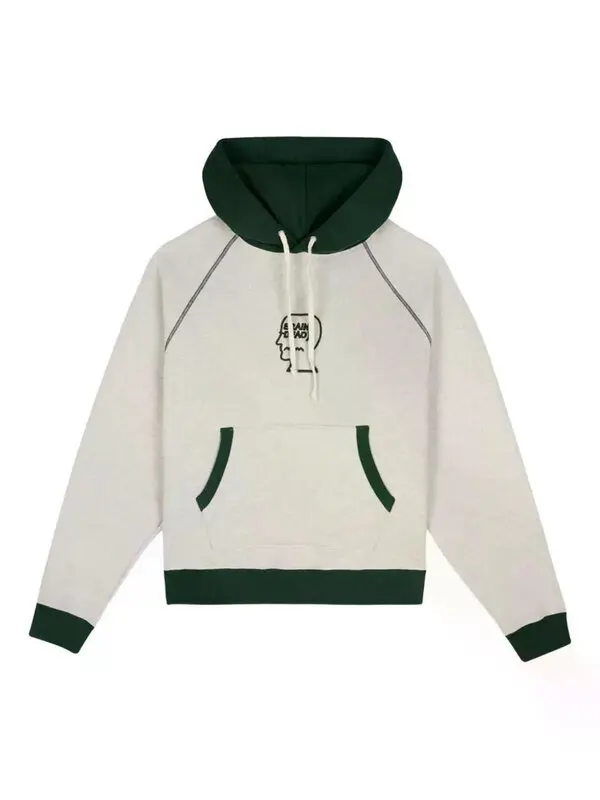 BRAIN DEAD Logo-embroidered Hoodie - Neutrals