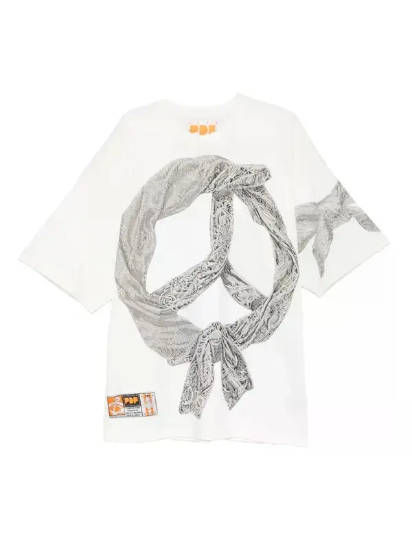 PDF Peace-symbol T-shirt - White