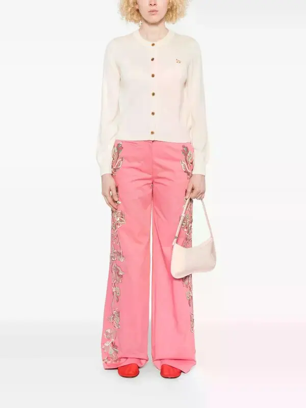 Maison Kitsuné Fox-embroidered Buttoned Cardigan