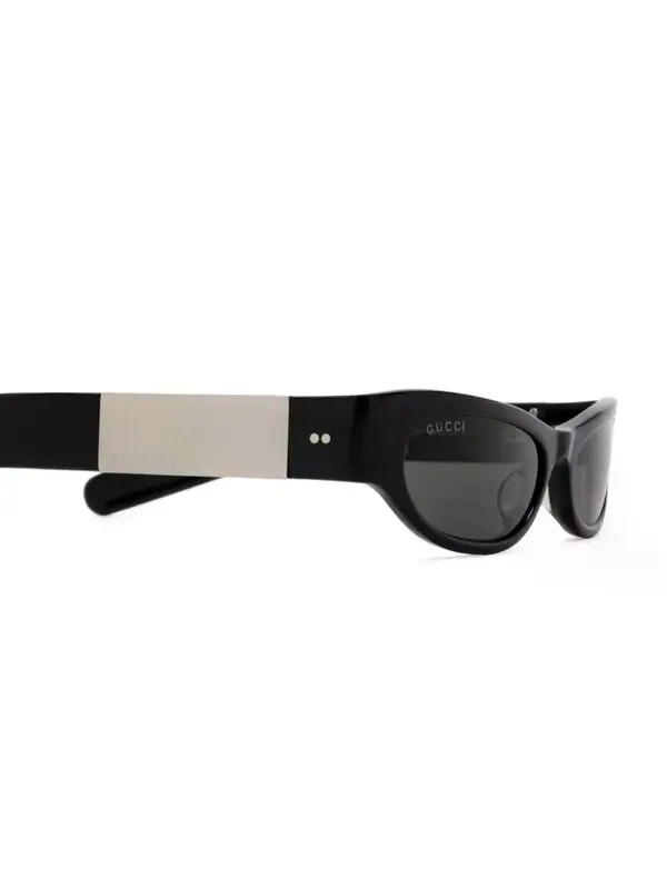 Gucci Logo-engraved Oval Frame Sunglasses