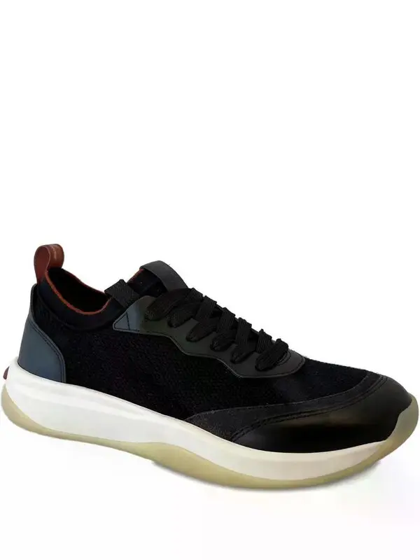 Loro Piana Mesh-panel Leather Sneakers - Black