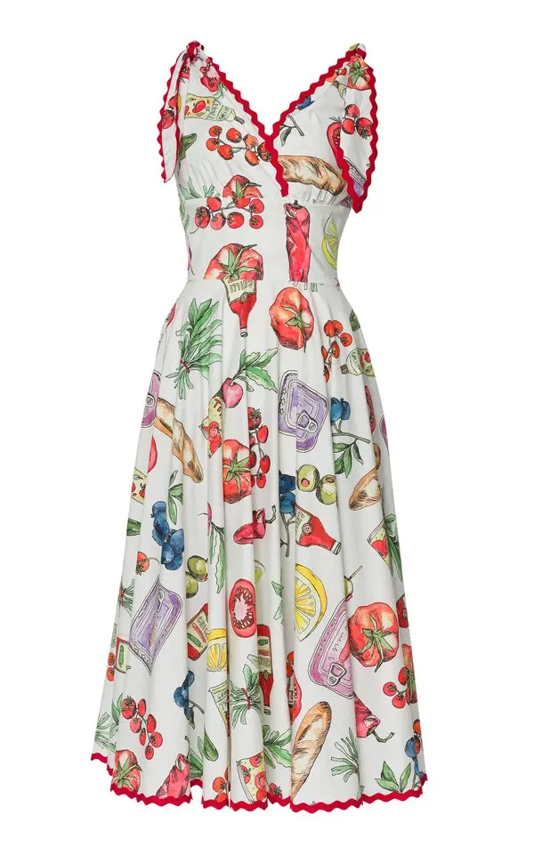 Lena Hoschek Lola Printed Stretch-cotton Midi Dress