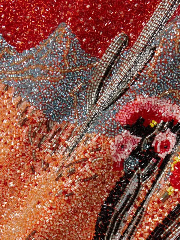 Clio Peppiatt West Coast Beaded Tulle Mini Dress - Orange | Editorialist