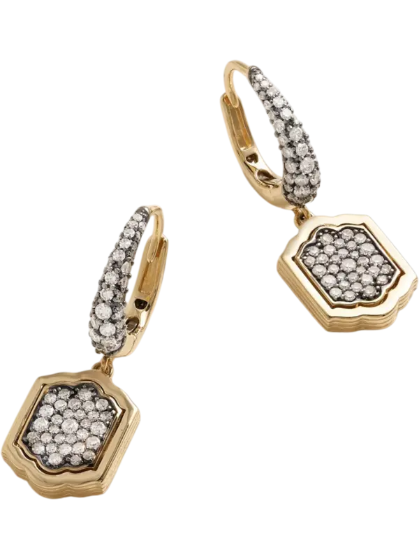 LUCY DELIUS Athena's Mirror Rhodium-plated Diamond Earrings - Gold