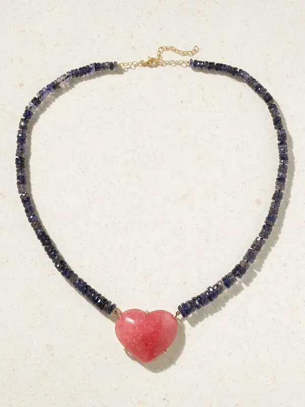 Jia Jia Iolite And Rhodochrosite Necklace - Gold