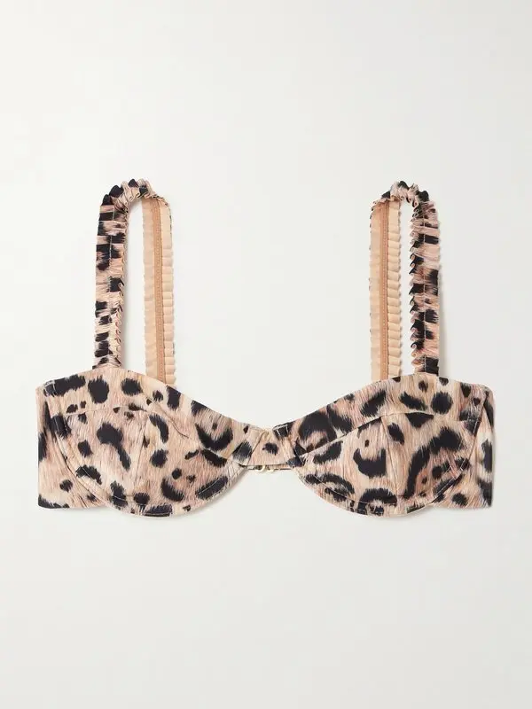 Agua Bendita Agraz Leopard-print Bikini Top - Animal Print