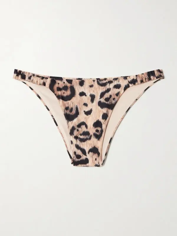 Agua Bendita Vera Ruffled Leopard-print Bikini Briefs - Animal Print
