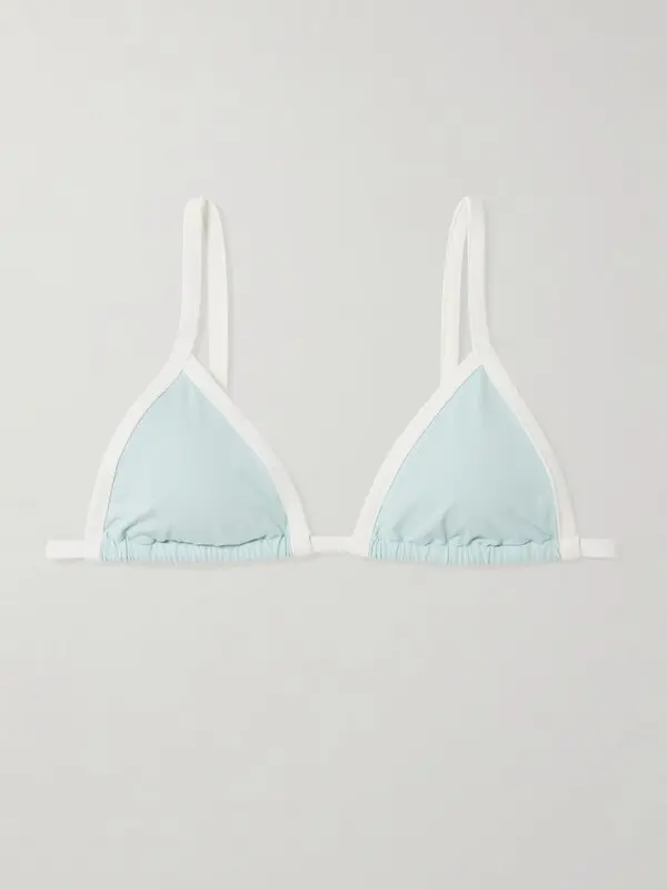 Marysia Porto Two-tone Triangle Bikini Top - Blue