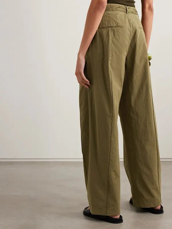 Co Belted Paneled Cotton Wide-leg Pants