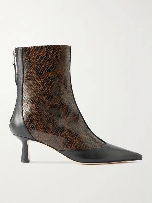 AeydĒ Sila Snake-effect Leather Ankle Boots