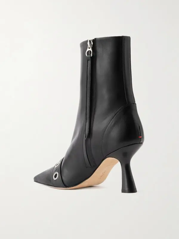 AeydĒ Halima Buckled Leather Boots - Black