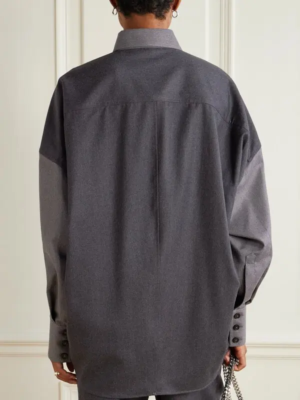Stella McCartney Oversized Paneled Wool-twill Shirt