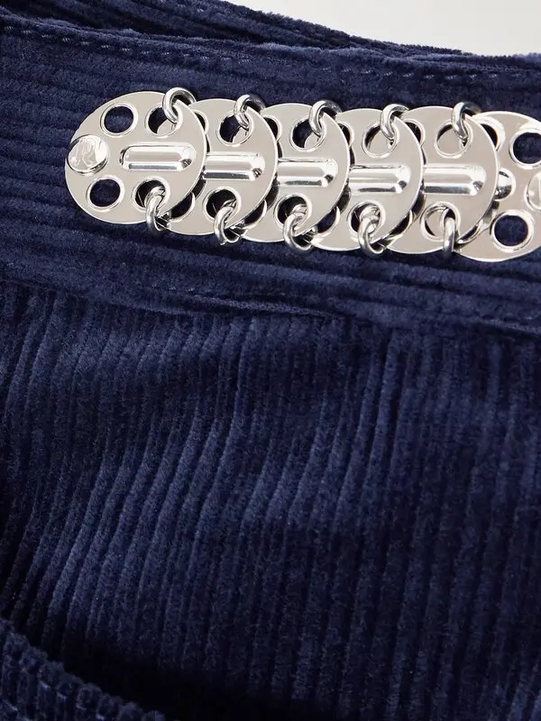 Rabanne Embellished Cotton-corduroy Slim-leg Pants