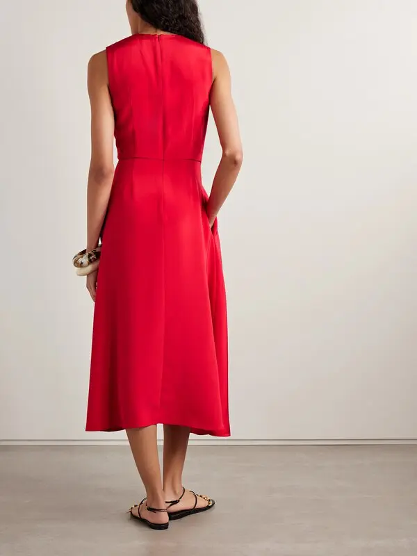 Adam Lippes Lynn Draped Silk-crepe Midi Dress